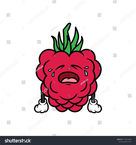 Cartoon Crying Raspberry Character Stock Vector Royalty Free