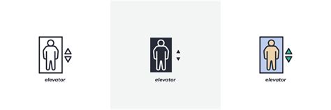 Elevator Icon Line Solid And Filled Outline Colorful Version Outline And Filled Vector Sign