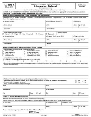 Irs 3949 A Form Pdffiller