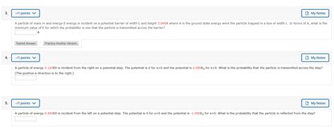 Solved Points V My Notes A Particle Of Mass M And Energy Chegg