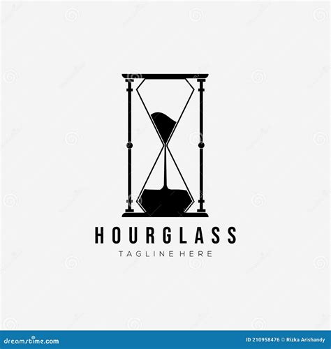 Dad And Son Silhouette With Hourglass Hand Drawn Vector Illustration