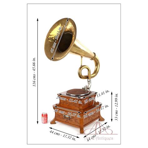 Large Antique Modernist Style Gramophone Germany 1920