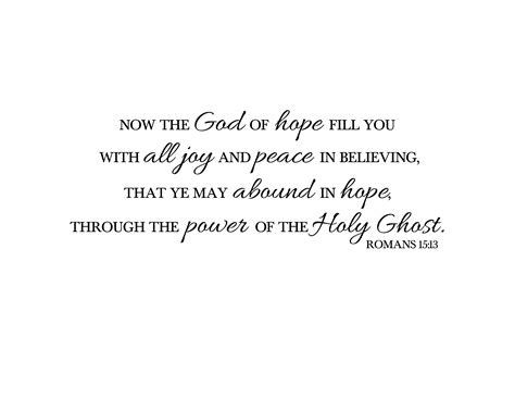 Romans 15v13 Vinyl Wall Decal 5 Now The God Of Hope Fill You With All Joy