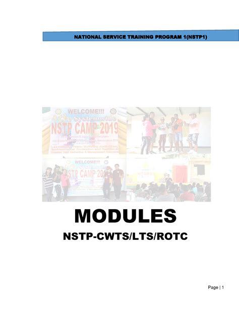 Nstp1 Common Module Nstp Page 1 Modules Nstp Cwtsltsrotc