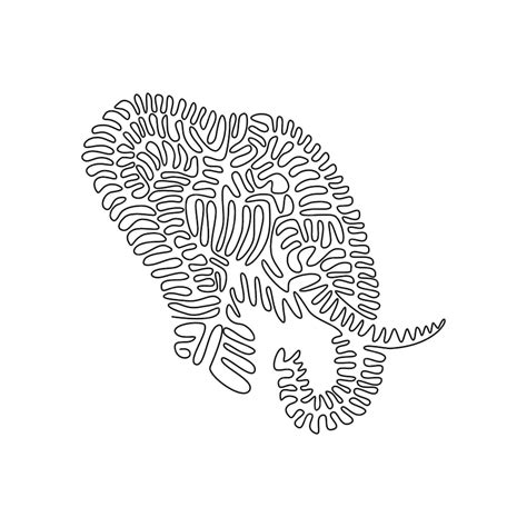 Premium Vector Continuous One Curve Line Drawing Of Elephant Face