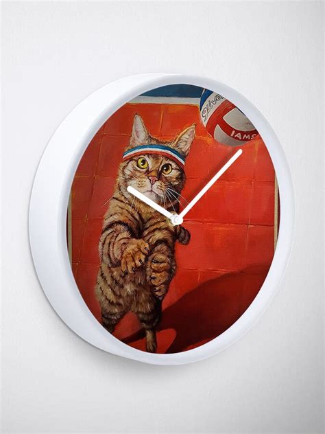 Reloj Afiche De Los Amantes De Los Gatos Y El Voleibol El Tiempo Que