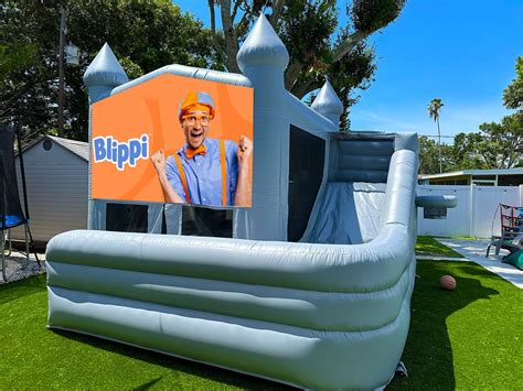 Blippi Bounce Slide Wet Or Dry 16 X 16 X 16 Quality Bounce House