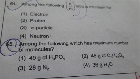 [answered] 64 Among The Following 1 Electron 2 Proton 3 A Particle C Kunduz