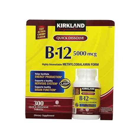 Kirkland Signature Sublingual B 12 5000 Mcg 300 Tablets