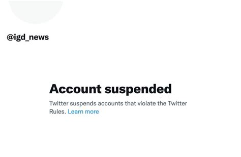 Today Twitter Suspended Its Going Down Igdnews A Longtime