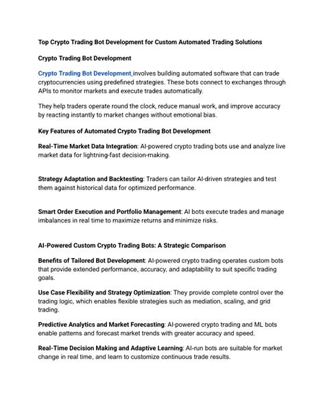 Ppt Top Crypto Trading Bot Development For Custom Automated Trading