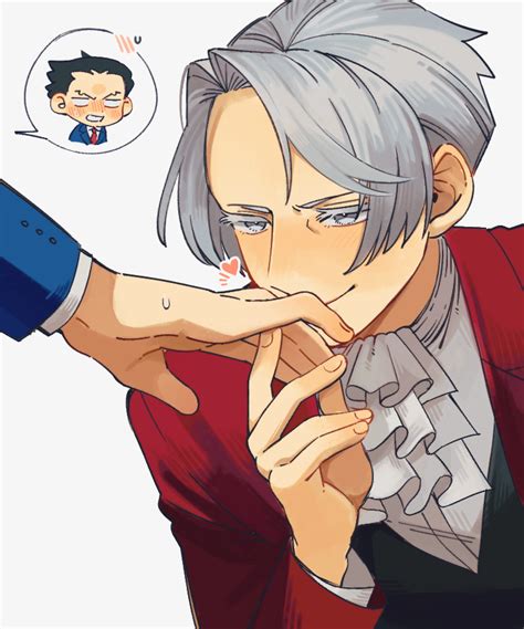 Phoenix Wright And Miles Edgeworth Ace Attorney Drawn By