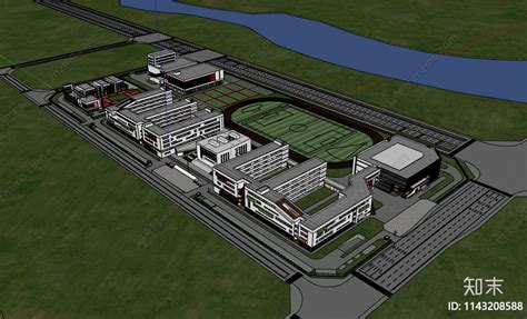现代学校规划鸟瞰su模型下载【id 1143208588】 知末su模型网