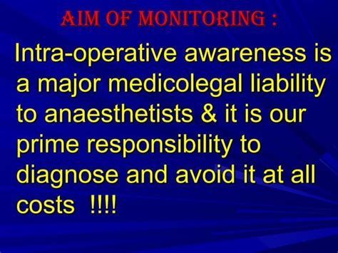 Monitoring Depth Of Anaesthesia Ppt Surgery Medical Health