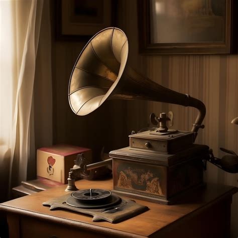 Premium Ai Image Realistic Illustration Of A Classical Gramophone