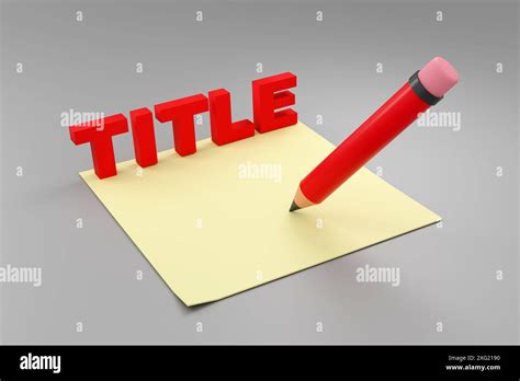 Luxury Red Sign Title On Grey Podium With Blank Yellow Sticky Notepad