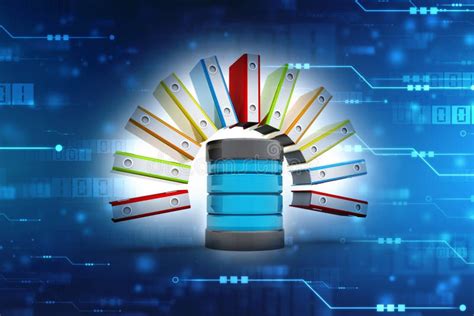Database Or Archive Concept Data Storage Data Sharing 3d Render Stock Illustration