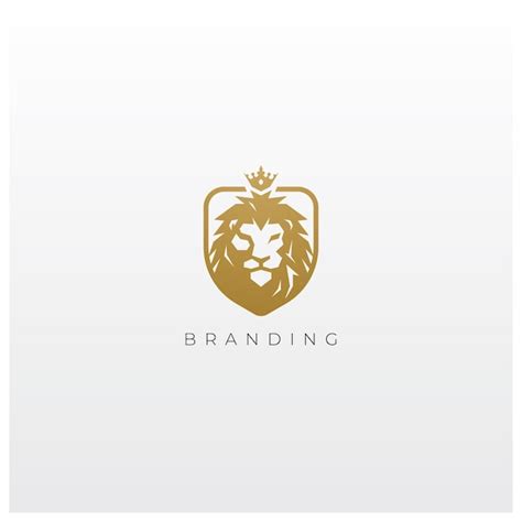 Un Lion Avec Une Couronne Dessus Vecteur Premium