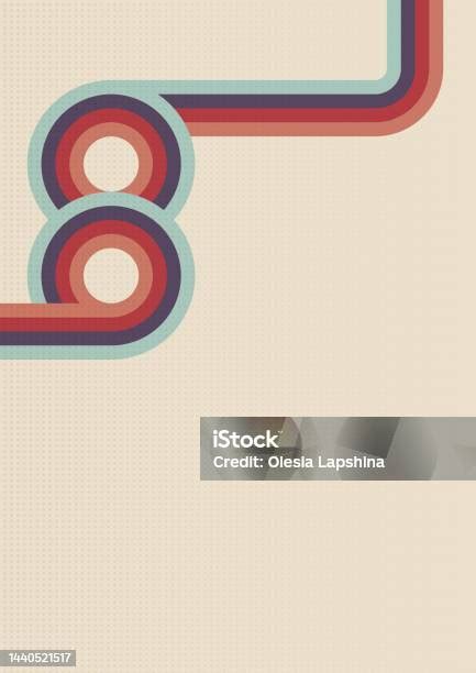 1970년대 스타일의 줄무늬와 하프톤 사각형 질감이 있는 복고풍 배경 복고풍 색상의 표지에 대 한 벡터 템플릿입니다 1950 1959 년에 대한 스톡 벡터 아트 및 기타