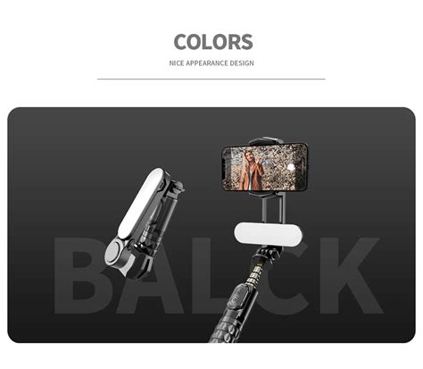 Q09 Selfie Gimble Stabilizer Mobile Phone Foldable Fill Led Light