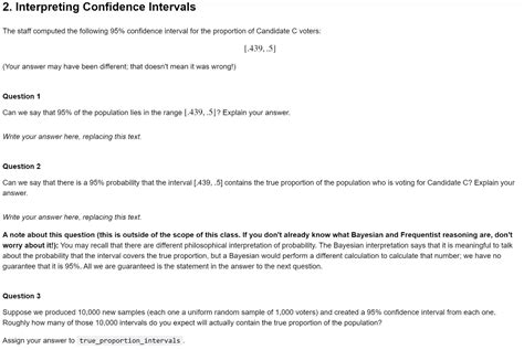 Solved 2 Interpreting Confidence Intervals The Staff