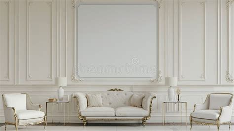 Contemporary Classic White Beige Interior With Furniture And Decor
