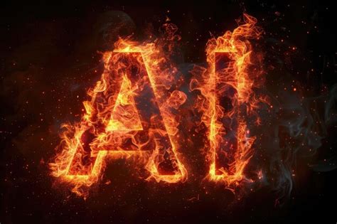 Fiery Letters Ai Blazing On Black Backdrop Premium Ai Generated Image