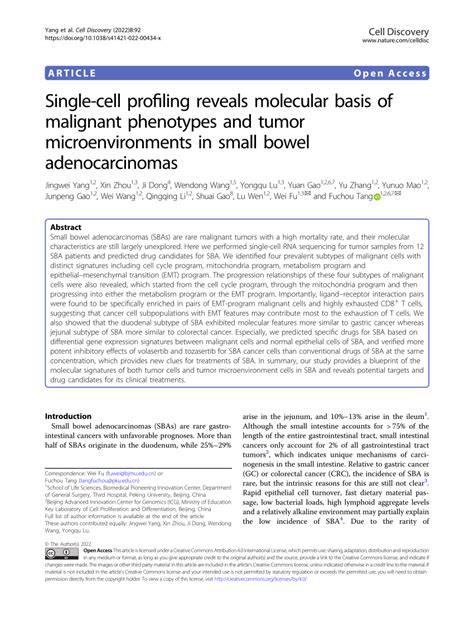 Pdf Single Cell Profiling Reveals Molecular Basis Of Malignant