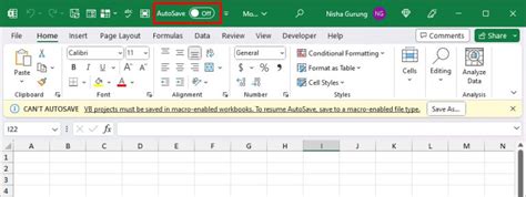 How To Turn On Autosave In Excel