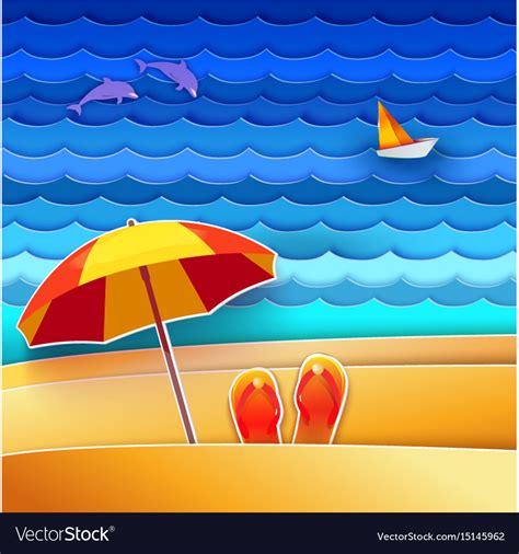 Sea And Beach Background Royalty Free Vector Image