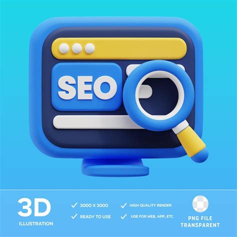 Premium PSD PSD Seo Optimization Dashboard 3D Illustration