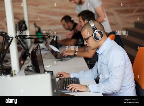 Startup Business Software Developer Working On Computer At Modern