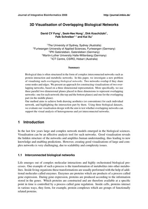 Pdf 25d Visualisation Of Overlapping Biological Networks