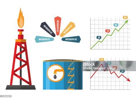 석유 굴착 장치 석유 원소 석유 생산 및 석유 정제 공정 연료 배너 또는 인포그래픽 포스터용 플랫 벡터 요소 0명에 대한 스톡 벡터 아트 및 기타 이미지 Istock