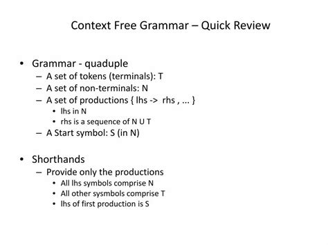 PDF Context Free Grammar Quick Reviewweb Cecs Pdx Edu Sheard Course CS311 Fall2012 Ppt