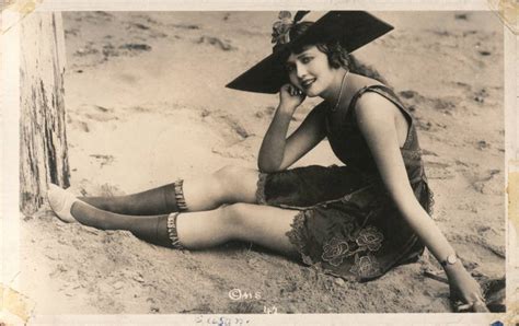Woman In Bathing Attire On A Beach Swimsuits And Pinup Postcard