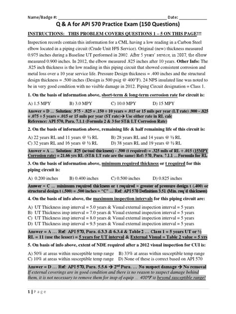 2 Api 570 Exam B 150 Qanda Pdf Fracture Pipe Fluid Conveyance