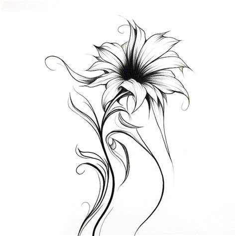 Un dibujo de una flor con un contorno negro y la palabra en él