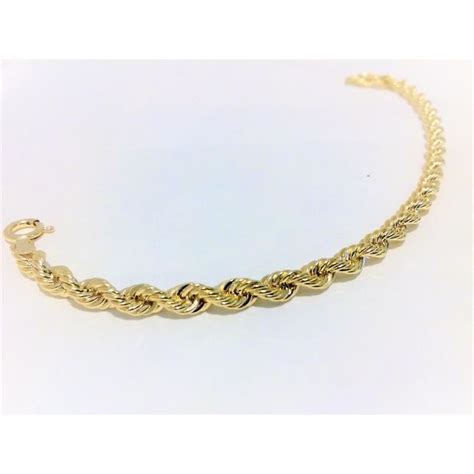 Bracelet Corde Or Jaune 18 Carats 750 1000 Gold Achat Vente