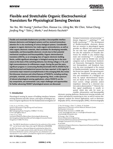 Pdf Flexible And Stretchable Organic Electrochemical Transistors For