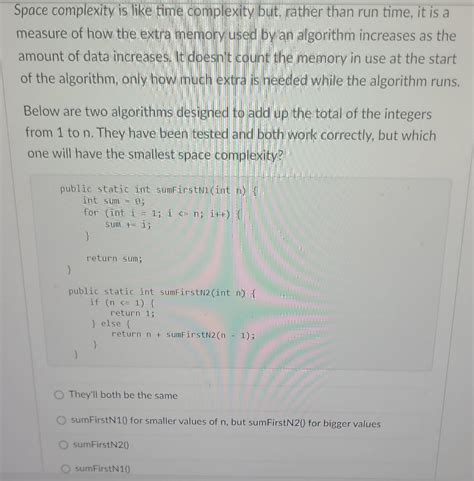 Solved Complexity Is Like Time Complexity But Rather Than Chegg
