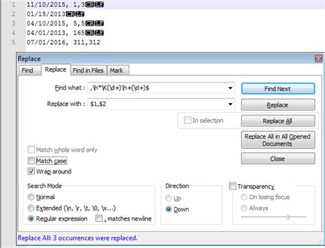 Regex In Notepad Wfind And Replace Stack Overflow