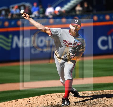 Washington Nationals Starting Pitcher Stephen Strasburg Throws His