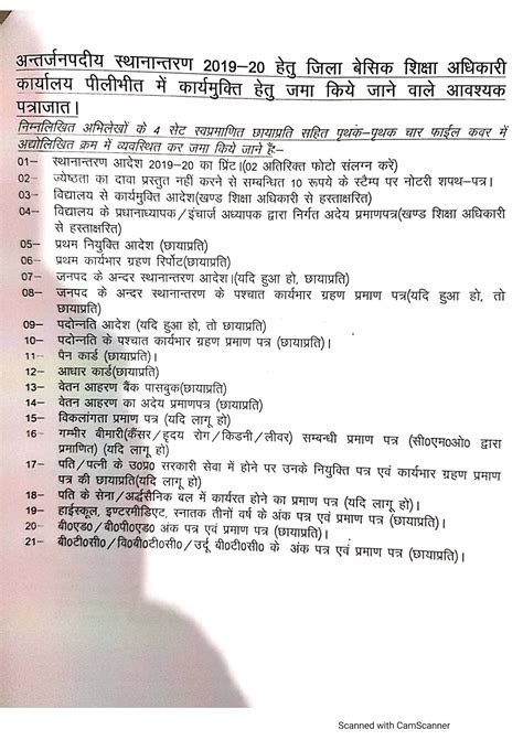 Pilibhit शैक्षिक सत्र 2019 20 हेतु अंतर्जनपदीय स्थानान्तरण के फलस्वरूप