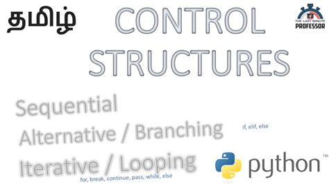 Control Structures With Simple Examples Pythontamil Controlstructures Programming Youtube