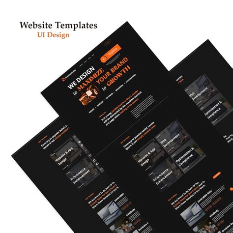 Modelo de design de site mínimo PSD Premium