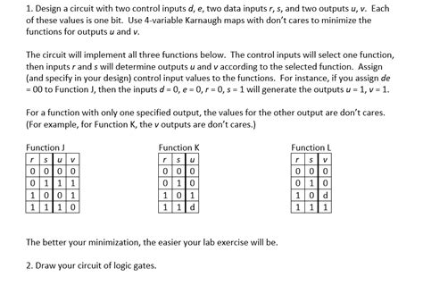 Solved Design A Circuit With Two Control Inputs D E Two Chegg Com