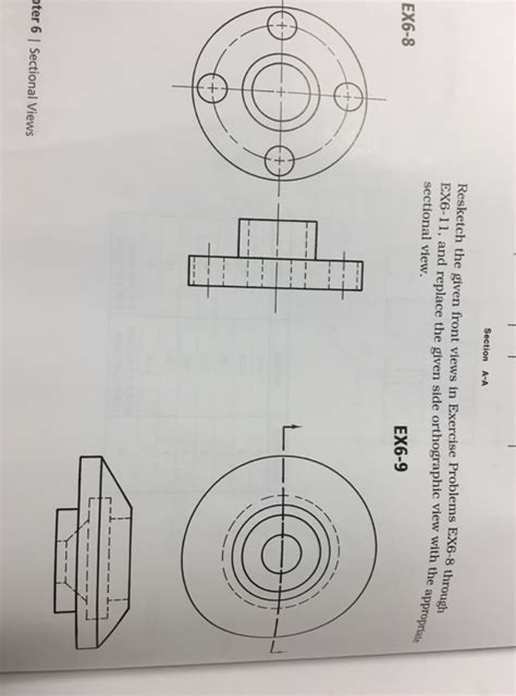solved resketch the given front views in exercise problems
