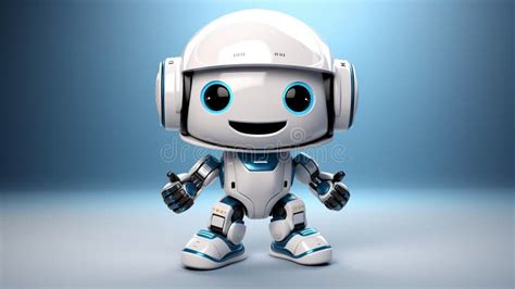 Friendly Spaceman Robot Smiling Ai Generated Character 3d Image Stock
