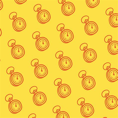 Stopwatch Doodle Icon Pattern Repeated Clock Timer Design For Wrapping